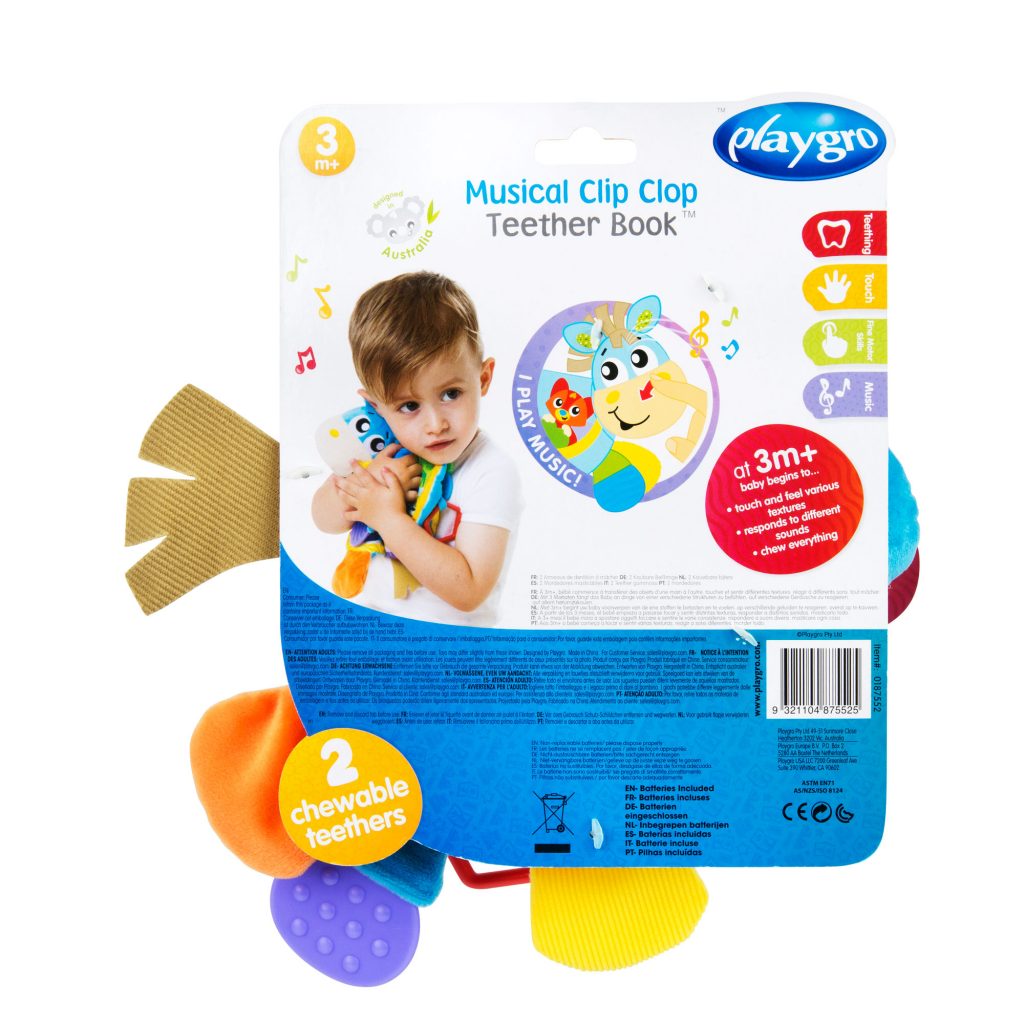 Musical Clip Clop Teether Book – Playgro International